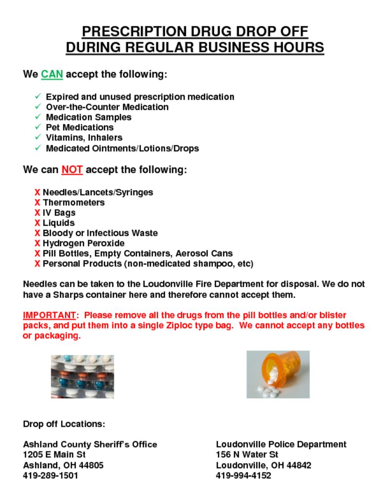 PRESCRIPTION DRUG DROP OFF - Village of Loudonville
