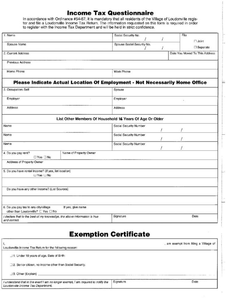 income-questionnaire - Village of Loudonville
